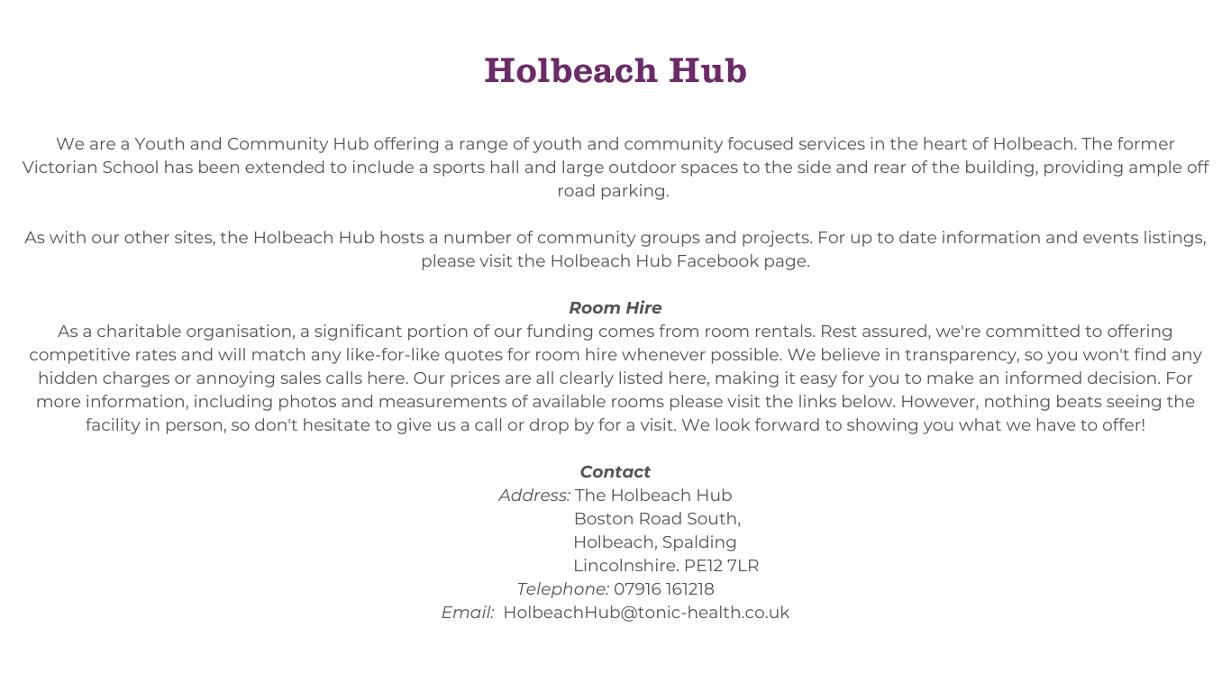 Holbeach Hub – Tonic Health